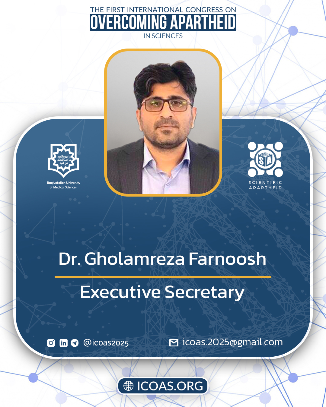 Dr. Gholamreza Farnoosh | The First International Congress on ...